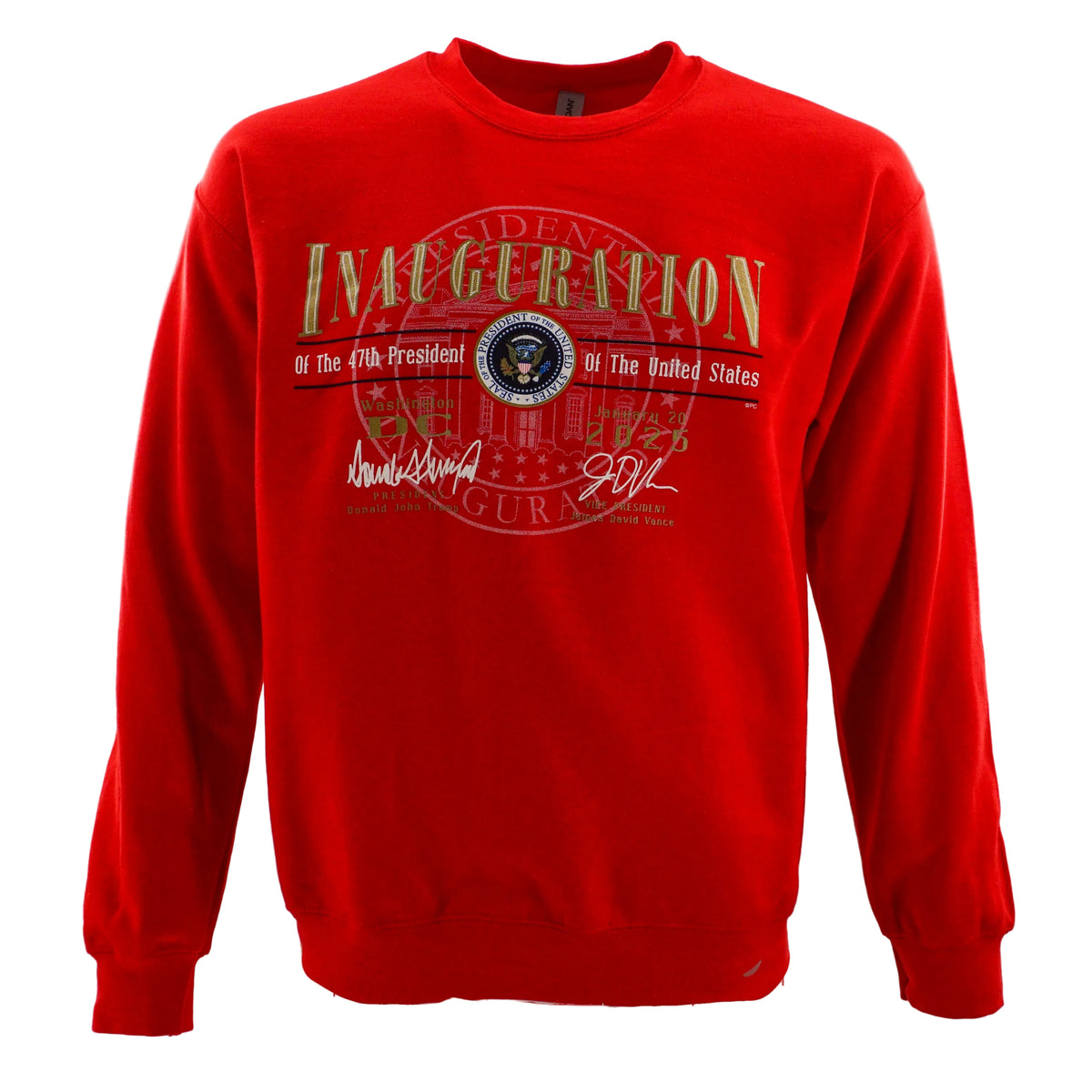 Donald Trump Red Inauguration Crewneck – Abe's Gifts Washington DC
