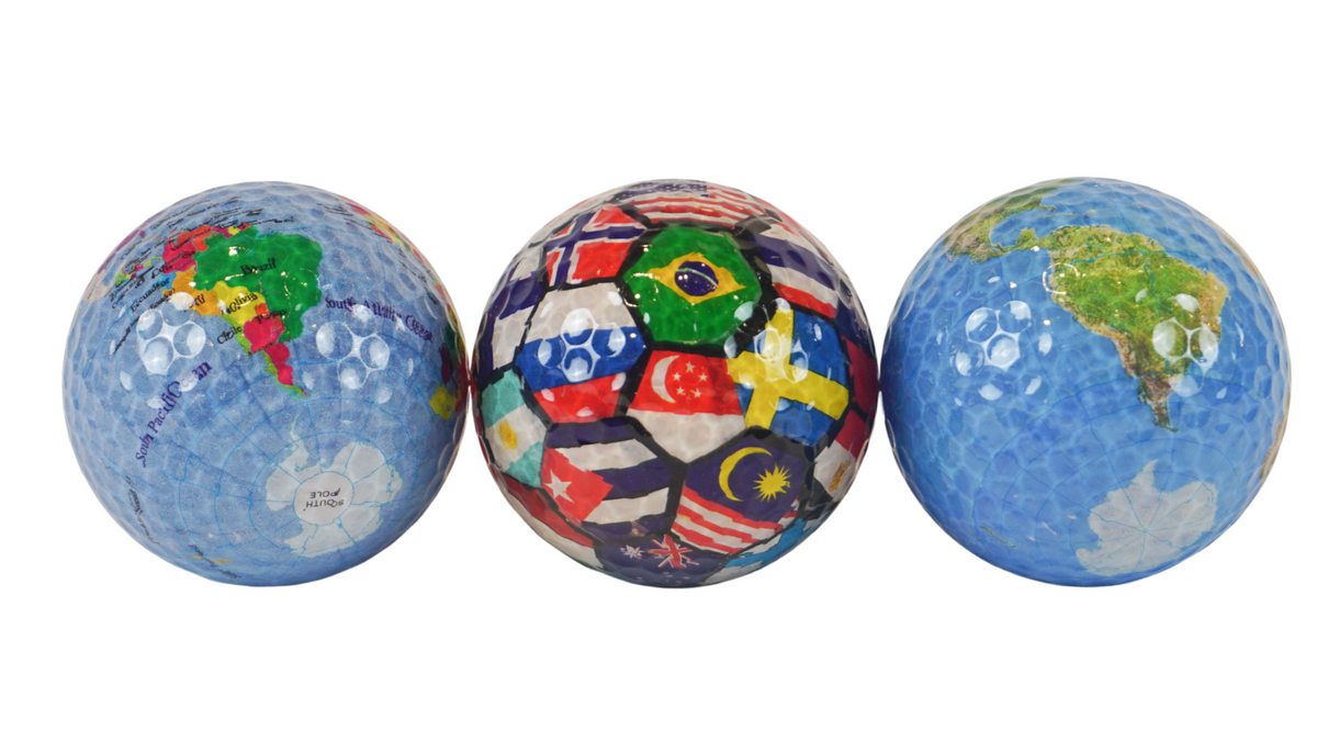 Earth Map Flag 3 Set Golf Ball – Abe's Gifts Washington DC